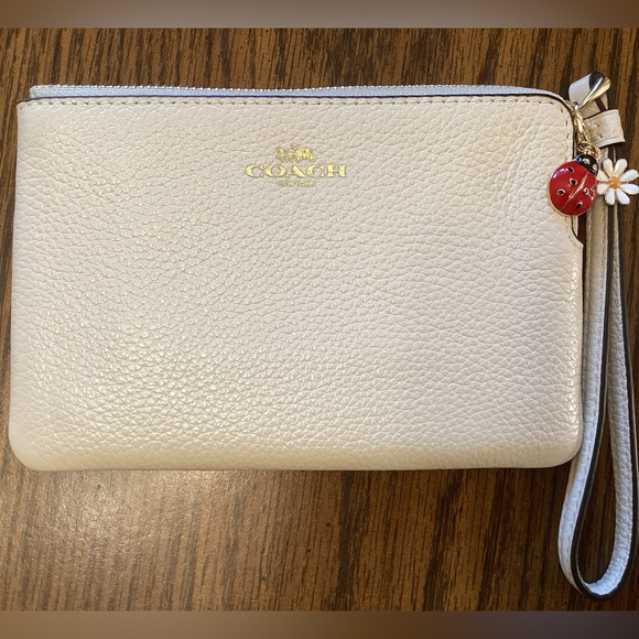 Coach | Bags | Coach Corner Zip Wristlet Nwt In White | Poshmark